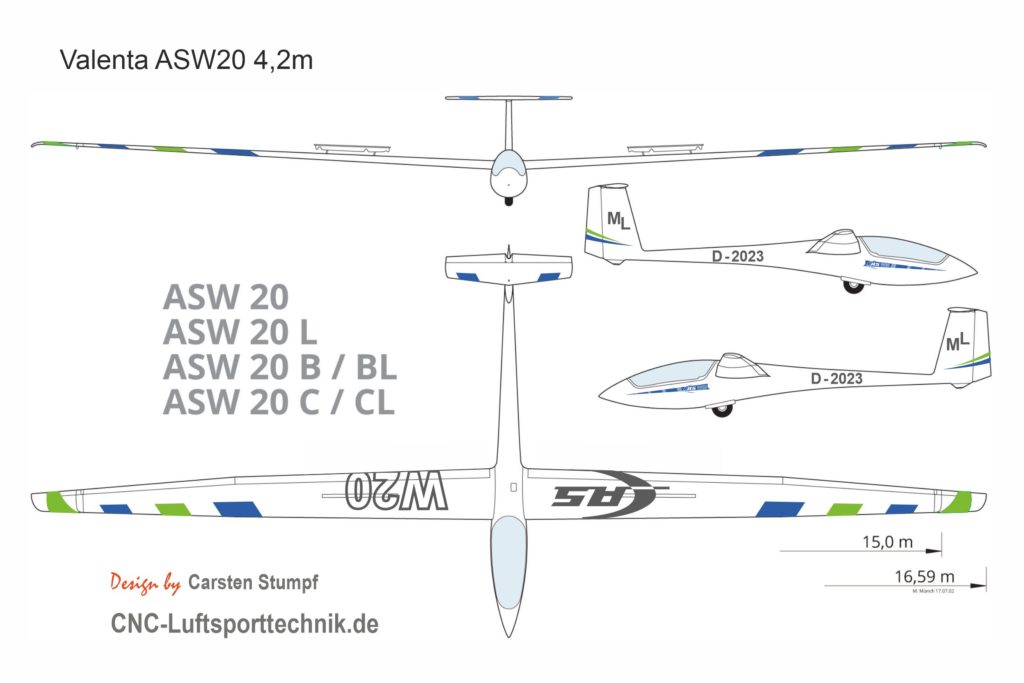 Dekor ASW20 Valenta und ähnliche | CNC Luftsporttechnik