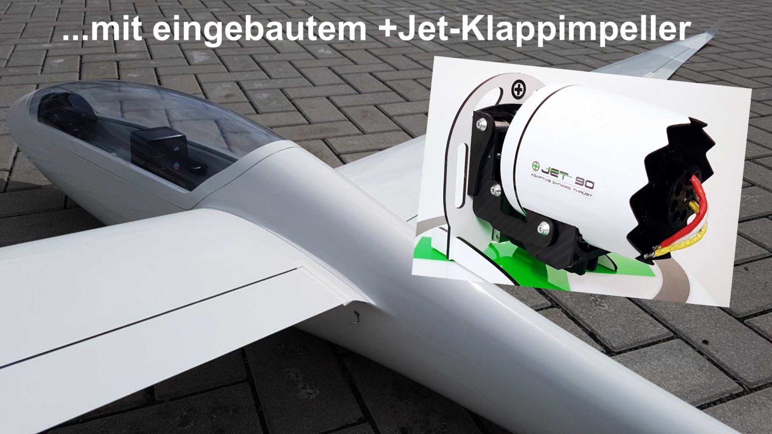 DUO DISCUS carbon 4,44 m (4,62m), weiß/grau mit 90er Klappimpeller ...