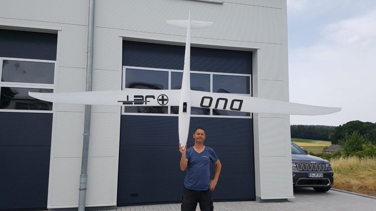 DUO DISCUS carbon 4,44 m (4,62m), weiß/grau mit 90er Klappimpeller ...